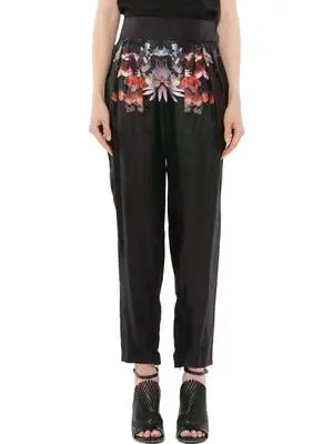 Givenchy Floral Print Pleated Trousers - Black