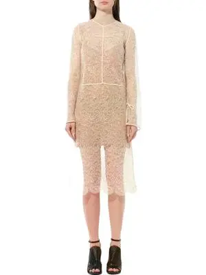 Emilio Pucci Lace Long-sleeve Dress - Neutrals