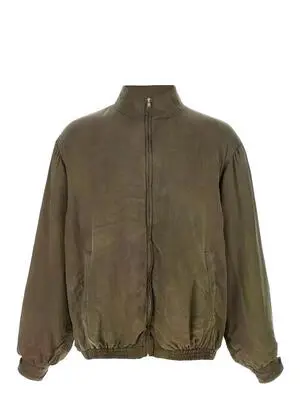 STEIN High-neck Zip-up Bomber Jacket - Brown