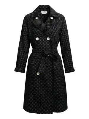 Saint Laurent 1991 Dot-print Belted Trench Coat - Black