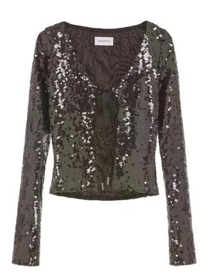 16Arlington Elin Paillette Embellished Cardigan - Black