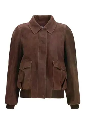 Loewe Suede Bomber Jacket - Brown