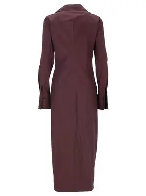 Federica Tosi Twist-detail Long-sleeve Midi Dress - Red