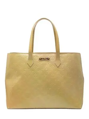LOUIS VUITTON Louis Vuitton Monogram Vernis Wilshire MM Tote Bag Yellow