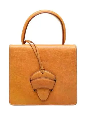 Loewe Textured Leather Barcelona Top Handle Bag Satchel - Brown