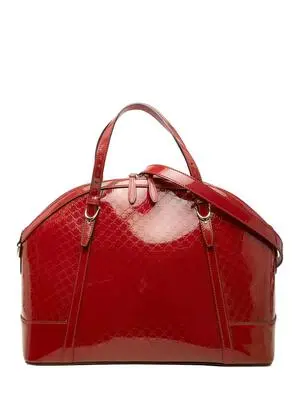 Gucci Microssima Patent Leather Dome Satchel - Red