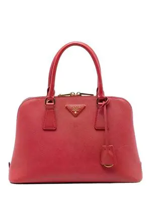 Prada Saffiano Lux Promenade Satchel - Red