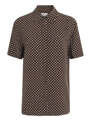 Matteau Silk Polka Dot Short Sleeve Shirt - Brown