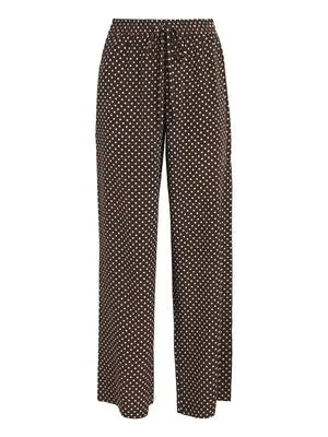 Matteau Silk Polka Dot Wide-leg Trousers - Brown