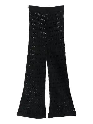 ELOU Crochet-knit Drawstring Trousers - Black