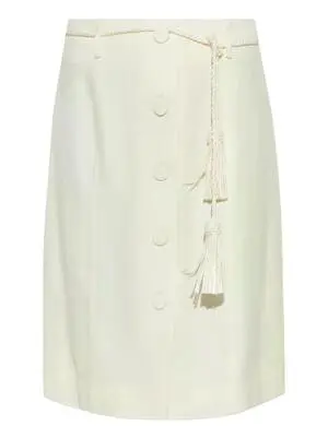 Posse Elspeth Wool Midi Skirt - Neutrals