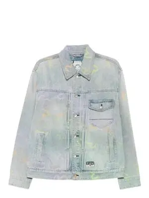 EVISU Seagull-print Denim Jacket - Blue