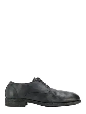 Guidi Round Toe Derby Shoes - Black