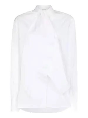 Givenchy Scarf-neck Poplin Blouse - White