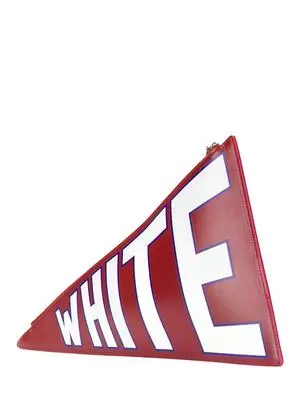 Off-White Flag Shaped Clutch - Red