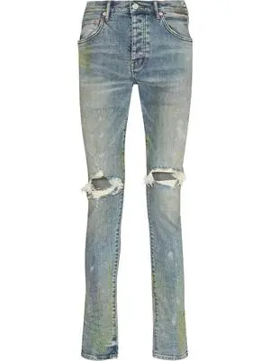 PURPLE BRAND Slim-fit Distressed Jeans - Blue