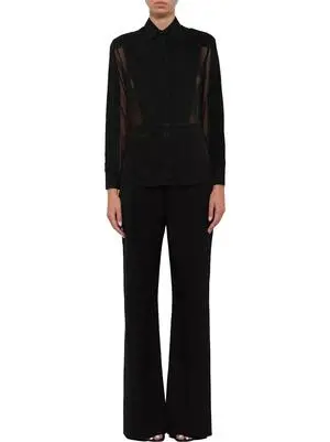 Givenchy Sheer Panel Silk Shirt - Black