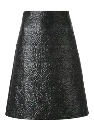 Alexander McQueen Raised Rose A-line Skirt - Black