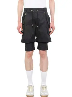 Balmain Layered Cargo Shorts - Black