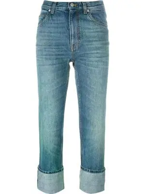 Alexander McQueen Cropped Jeans - Blue