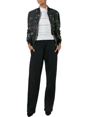 Givenchy Cotton Straight Leg Trousers With Gold-tone Stud Detailing - Black
