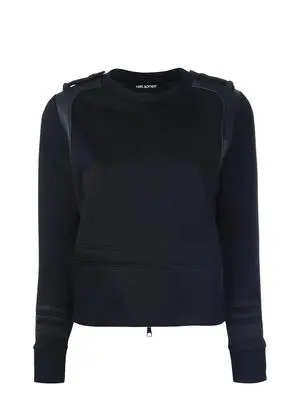 Neil Barrett Leather Detail Sweatshirt - Black