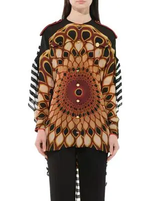Givenchy Kaleido Eye Printed Long Sleeve Top - Black