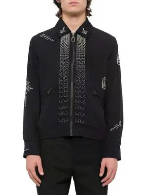 LANVIN Embroidered Virgin Wool Jacket - Blue