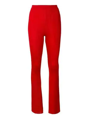 Givenchy Ribbed Knit Flared Trousers - Red