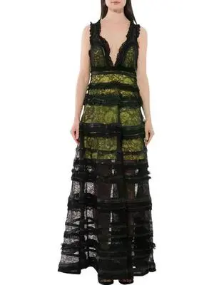 Givenchy Tiered Zip-trim Maxi Dress - Black