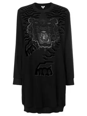 Kenzo Tiger Motif Jumper Dress - Black