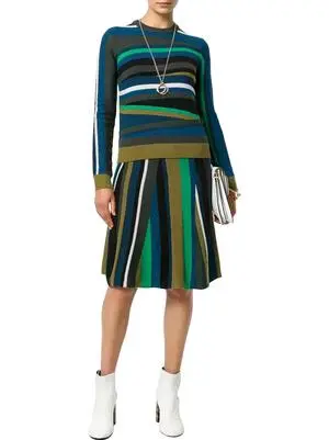 Kenzo Striped A-line Skirt - Multicolour