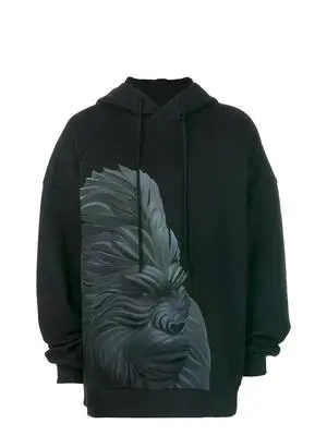 JUUN.J Ape Print Hoodie - Black