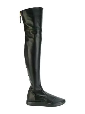 GIUSEPPE ZANOTTI Calf Leather Runner Thigh High Boots - Black