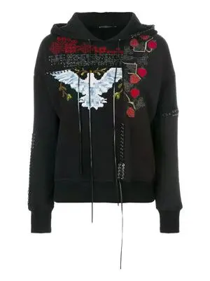 Alexander McQueen Embroidered Hoodie - Black