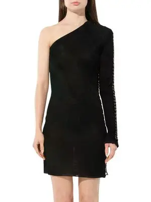 Balmain One-shoulder Slim Dress - Black