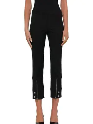 Alexander McQueen Cropped Zip Trousers - Black