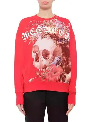 Alexander McQueen Skull Print Sweatshirt - Red