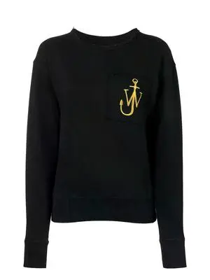 JW Anderson Washed Raw-edge Logo Sweatshirt - Black