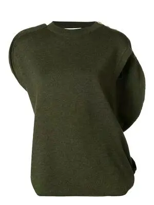 JW Anderson Asymmetric Knitted Top - Green