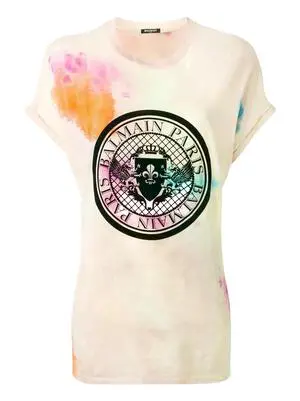 Balmain Tie-dye Medallion T-shirt - Neutrals
