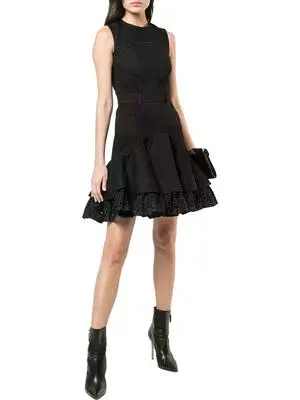 Alexander McQueen Fit And Flare Short Dress - Black