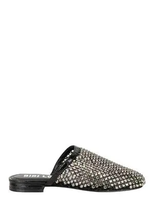 BIBI LOU Crystal-embellished Woven Mules - Silver