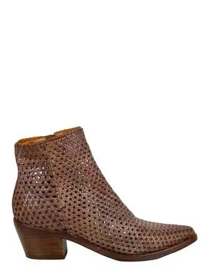 ZOLFO Woven Leather Boots - Brown