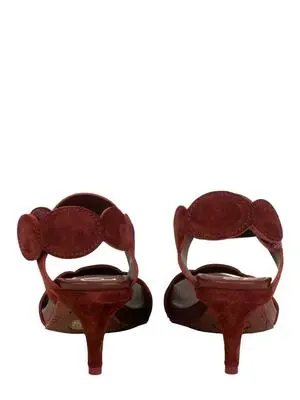 PEDRO GARCIA Scalloped-edge Touch-strap Sandals - Red