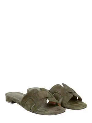 BIBI LOU Cut-out Suede Sandals - Green