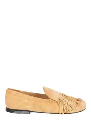 JVAM Suede Loafers With Fringe Trim - Neutrals