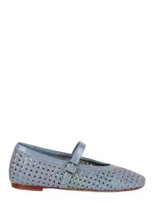 LORENA PAGGI Woven Buckle-fastening Flat Pumps - Blue