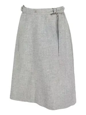 COURREGES Marl D-ring Belted A-line Skirt - Grey
