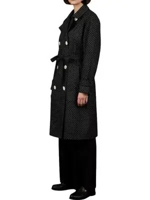 SAINT LAURENT Saint Laurent 1991 Dot-Print Belted Trench Coat